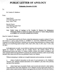 Public Letter of Apology | Dr Candice Matthews | Dr Candice Matthews